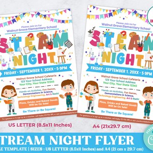 Editable STEAM Night Flyer PTO PTA School Flyer Science Tech - Etsy