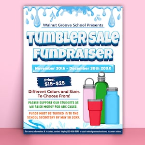 Editable Tumbler Sale Fundraiser Flyer Template, Coffee Cup to Go Mug ...