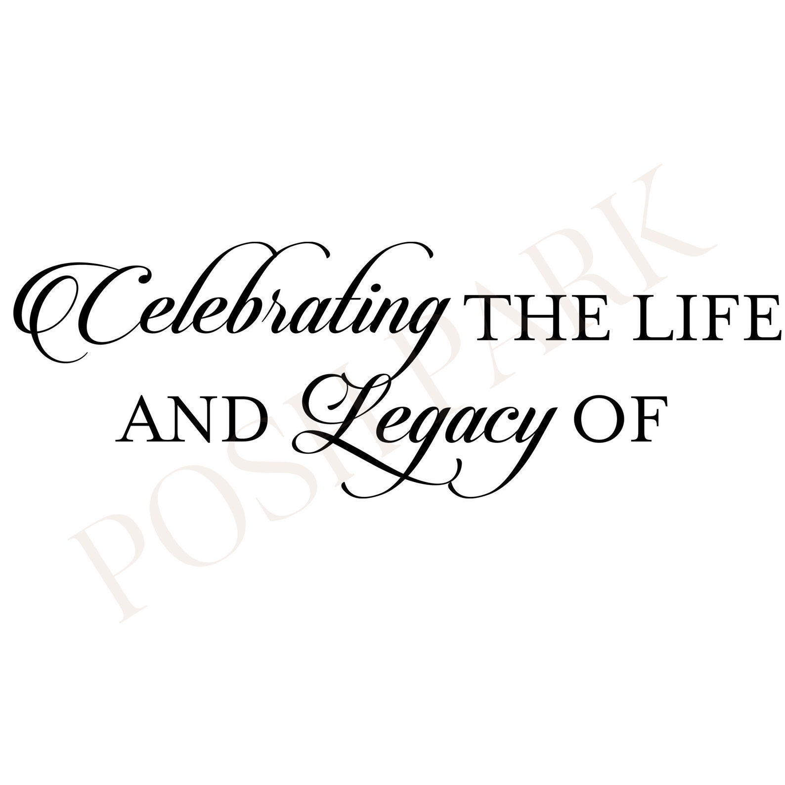 Sets of 4 Funeral Program Word Art Titles, Celebrating the Life and ...