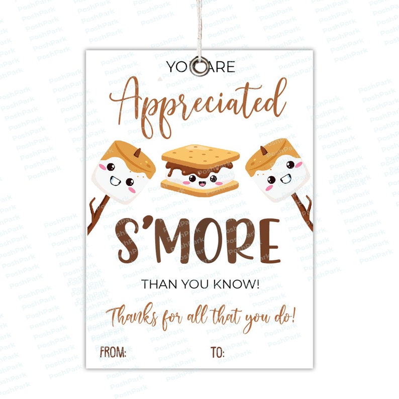 PRINTABLE PDF Smore Tag You Are Appreciated Smore Than You - Etsy