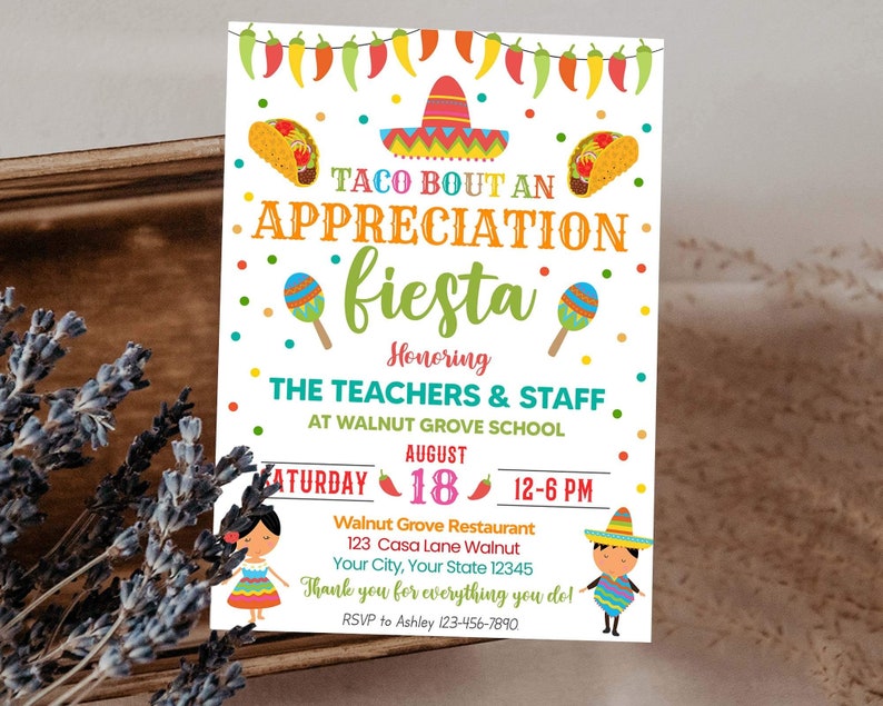 Taco Bout an Appreciation Invite Template, Mexican Themed Party ...