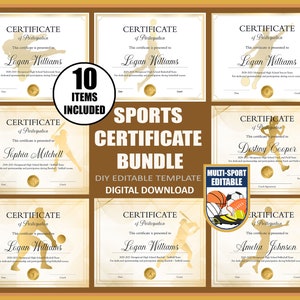 Editable Multi-sport Certificate Bundle, End of Season Sport ...
