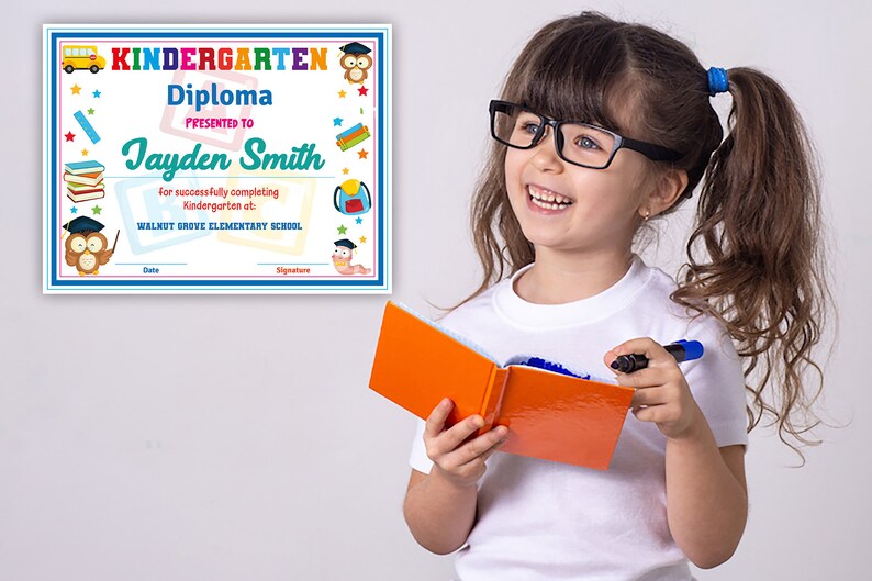 Editable Kindergarten Diploma Template Kinder Diploma - Etsy