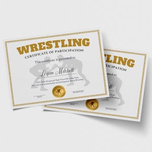 Editable Sports Award Ceremony Certificate | End of Season Wrestling ...