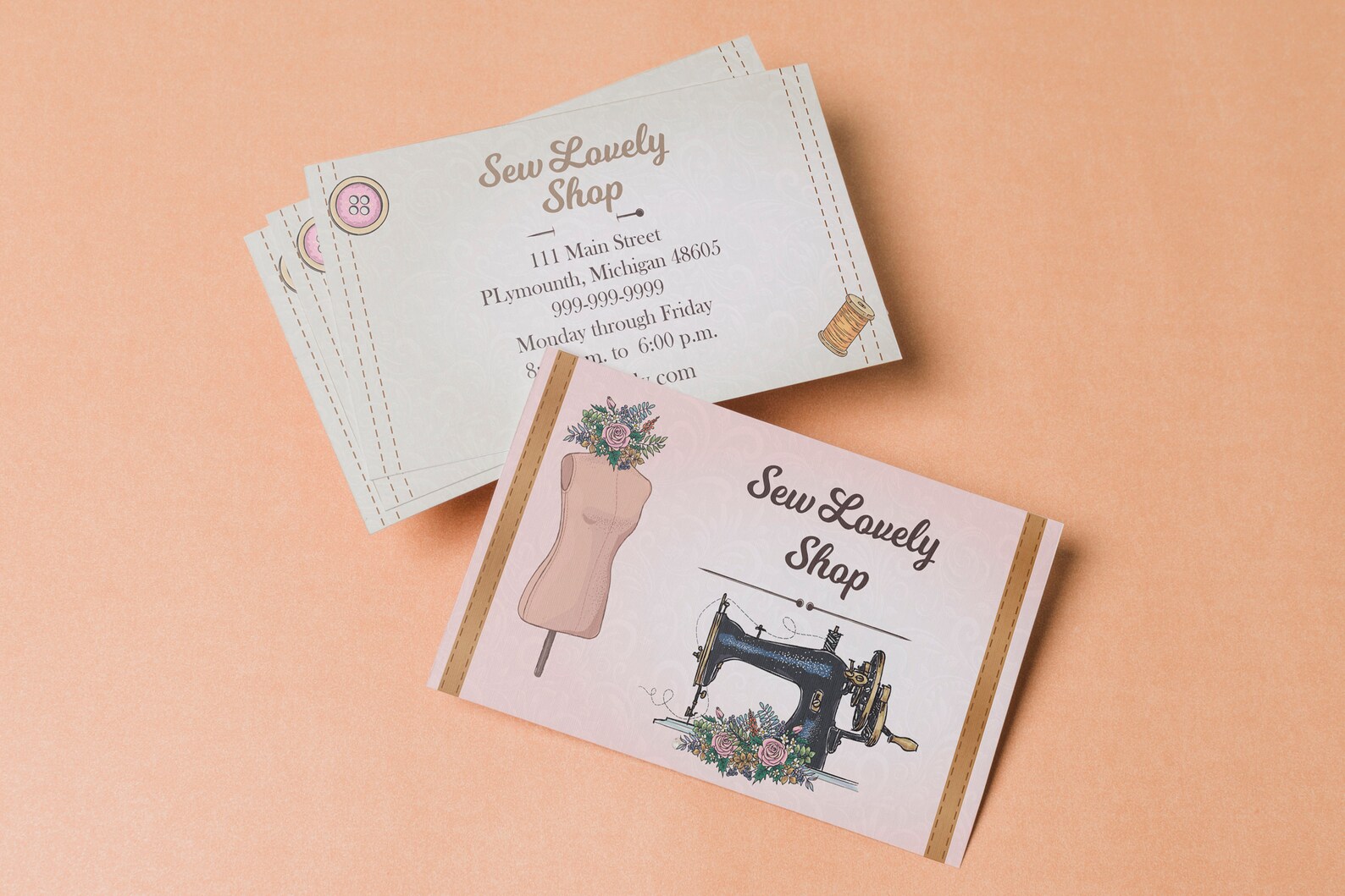 Sewing Business Card Template Tailor Seamstress Crafter | Etsy