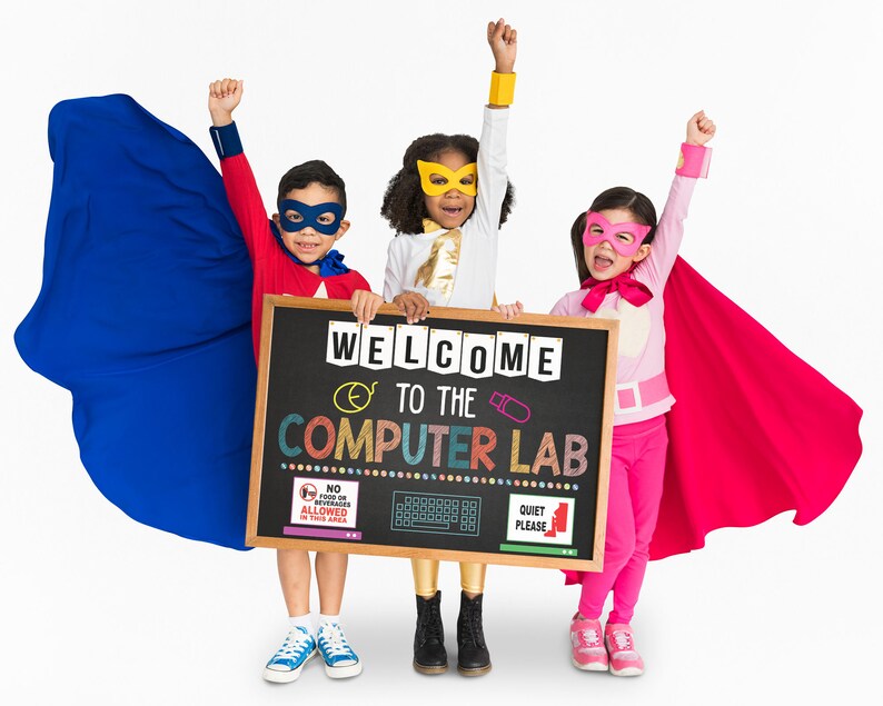 Printable Welcome to the Computer Lab Black PDF School - Etsy