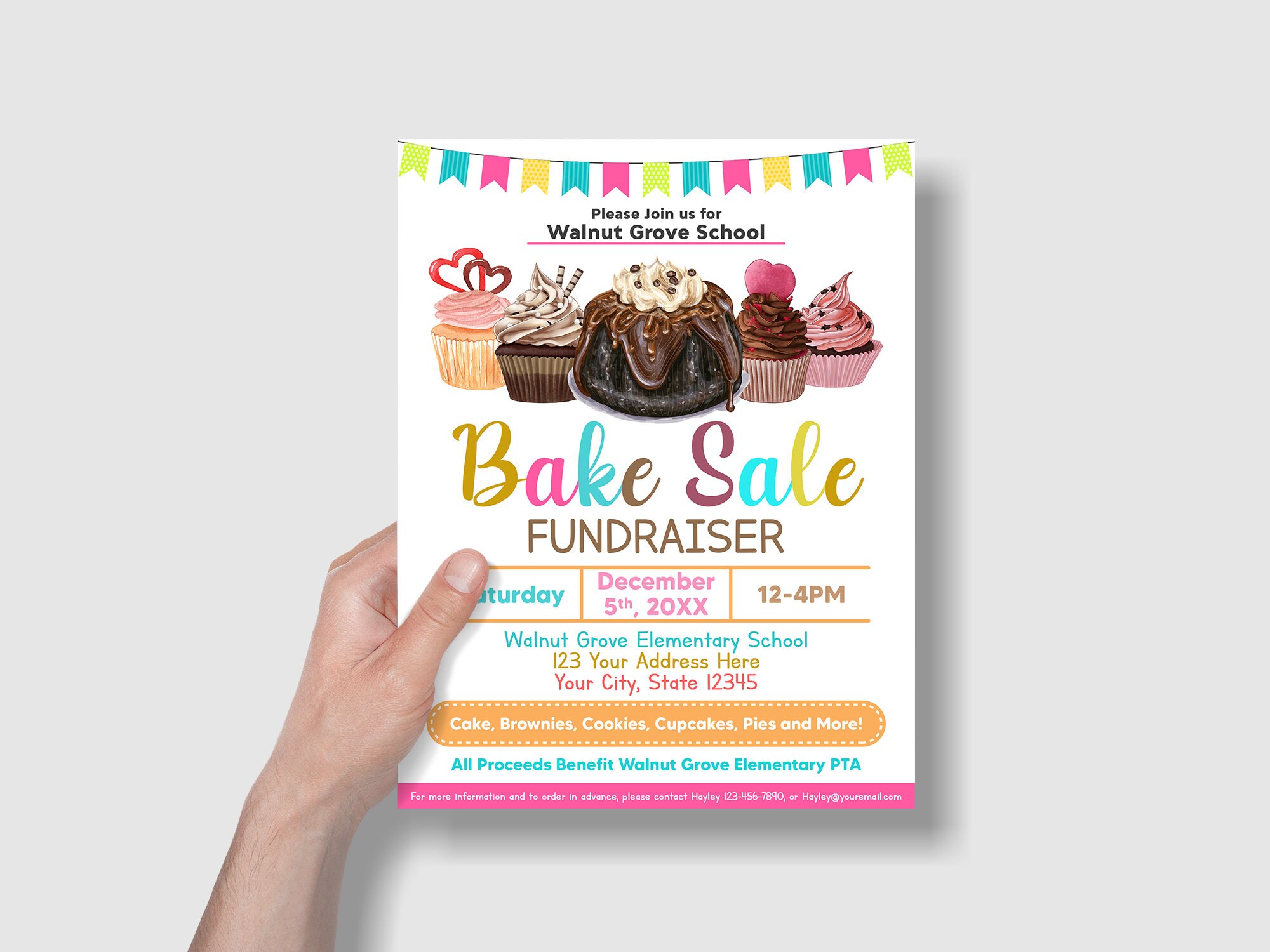 EDITABLE Bake Sale Flyer, Printable , PTO PTA Flyers, School Family ...