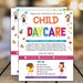 Editable Childcare Flyer Template, Kindergarten Daycare, Babysitting ...