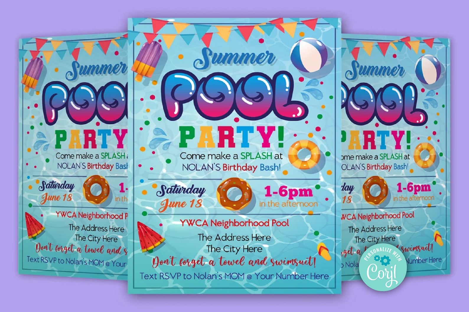 Pool Party Invitations for Kids Pool Party Invitation - Etsy