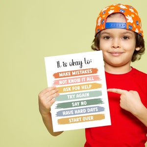 It's Okay to Poster, Classroom Quotes, Classroom Wall Art Digital ...