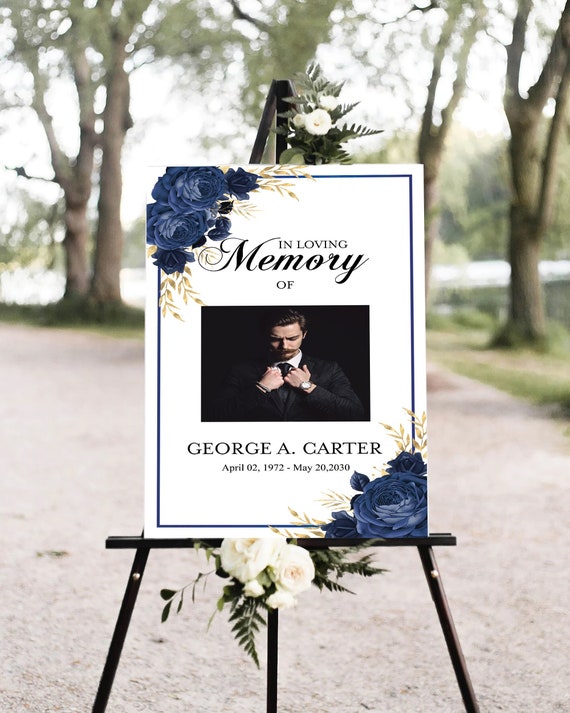 Editable Funeral Welcome Sign Template for Man Memorial | Etsy