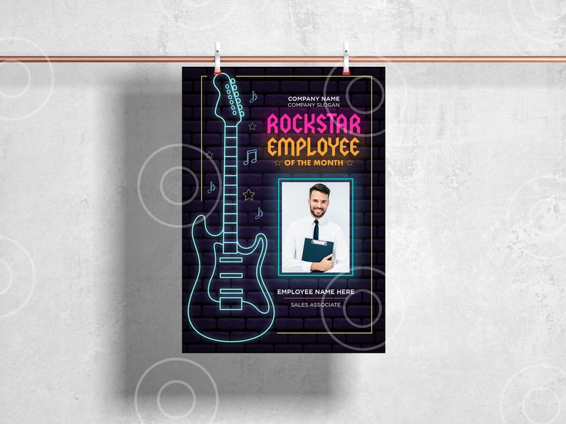 EDITABLE Rockstar Employee of the Month Certificate | Employee ...