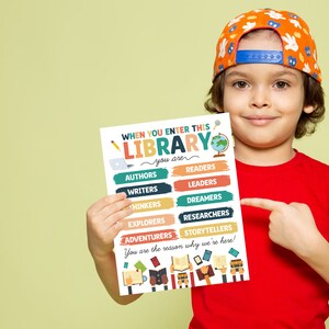 Printable Library Sign, Boho Library Posters, Downloadable Watercolor ...