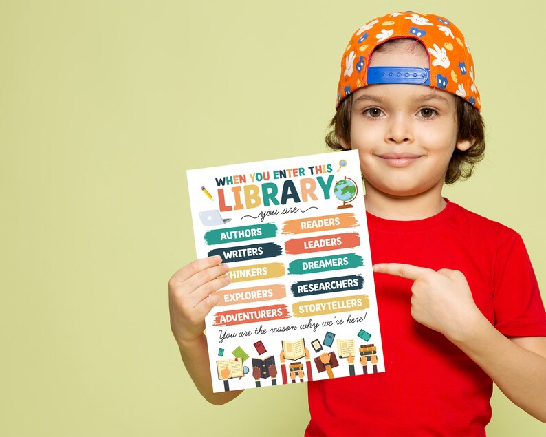 Printable Library Sign Boho Library Posters Downloadable - Etsy