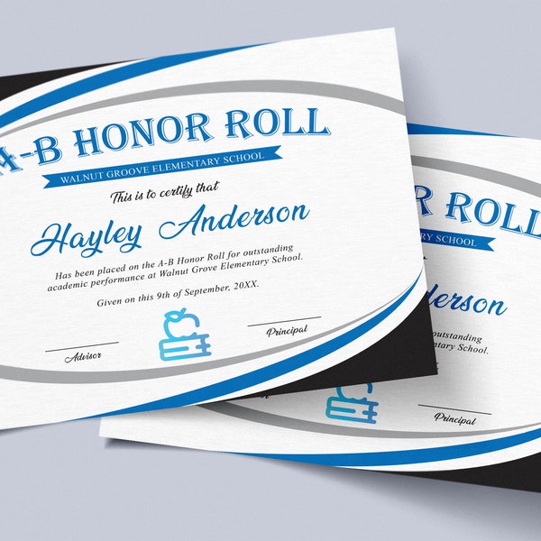 Ab Honor Roll Certificate - Etsy