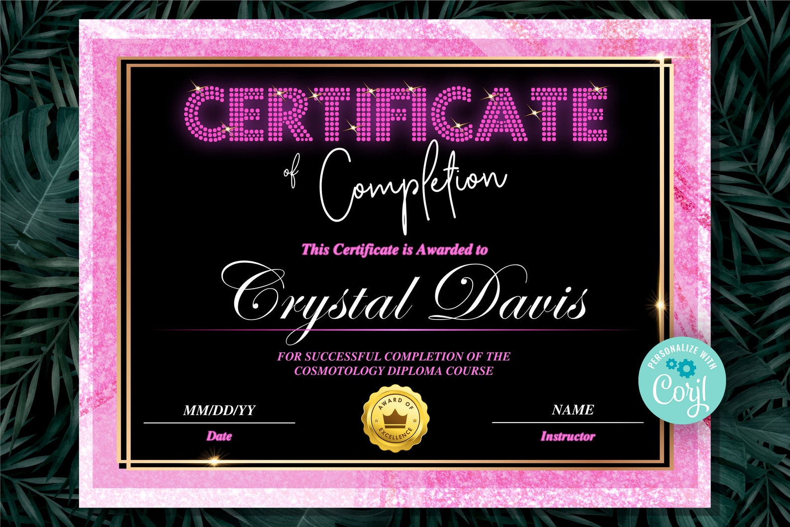 Hair Certificate of Completion, Lash Certificate - Etsy