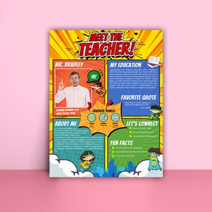 Meet the Teacher Template Superhero Theme, Photo Teacher Letter ...