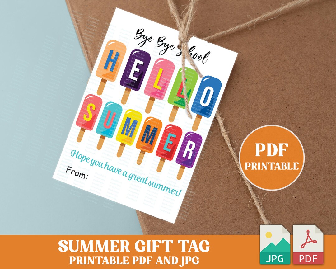 PDF Summer Teacher Gift Tag, Summer Gift Tags for Student, End of ...