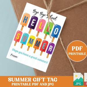 PDF Summer Teacher Gift Tag, Summer Gift Tags for Student, End of ...