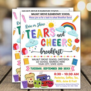Tears and Cheers Breakfast Invitation Flyer, Back to School Breakfast ...