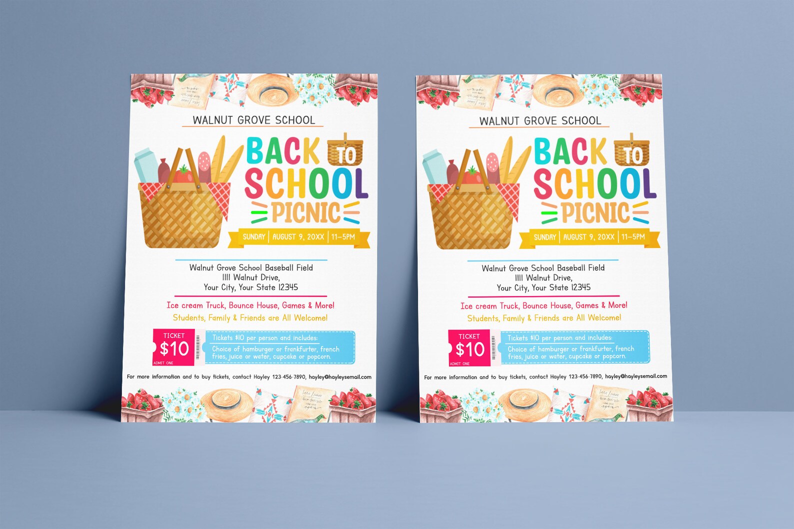 EDITABLE School Picnic Invitation Back to School Flyer Event - Etsy