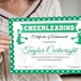 EDITABLE Cheerleader Certificate, Green DIY Cheerleading Award ...