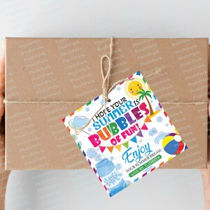 EDITABLE Bubbles of Fun Summer Tag, End of School Year Tags, Summer ...