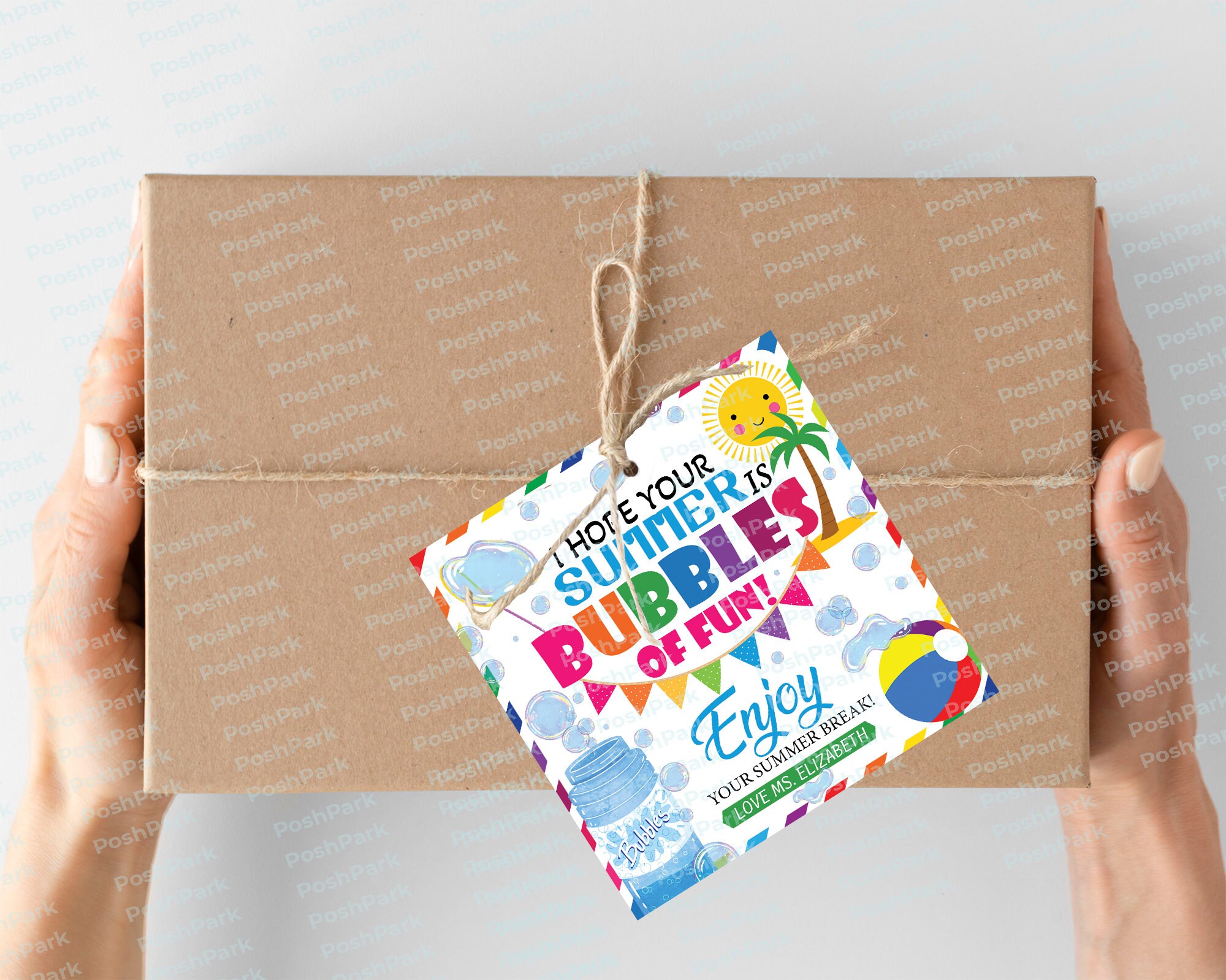 EDITABLE Bubbles of Fun Summer Tag, End of School Year Tags, Summer ...