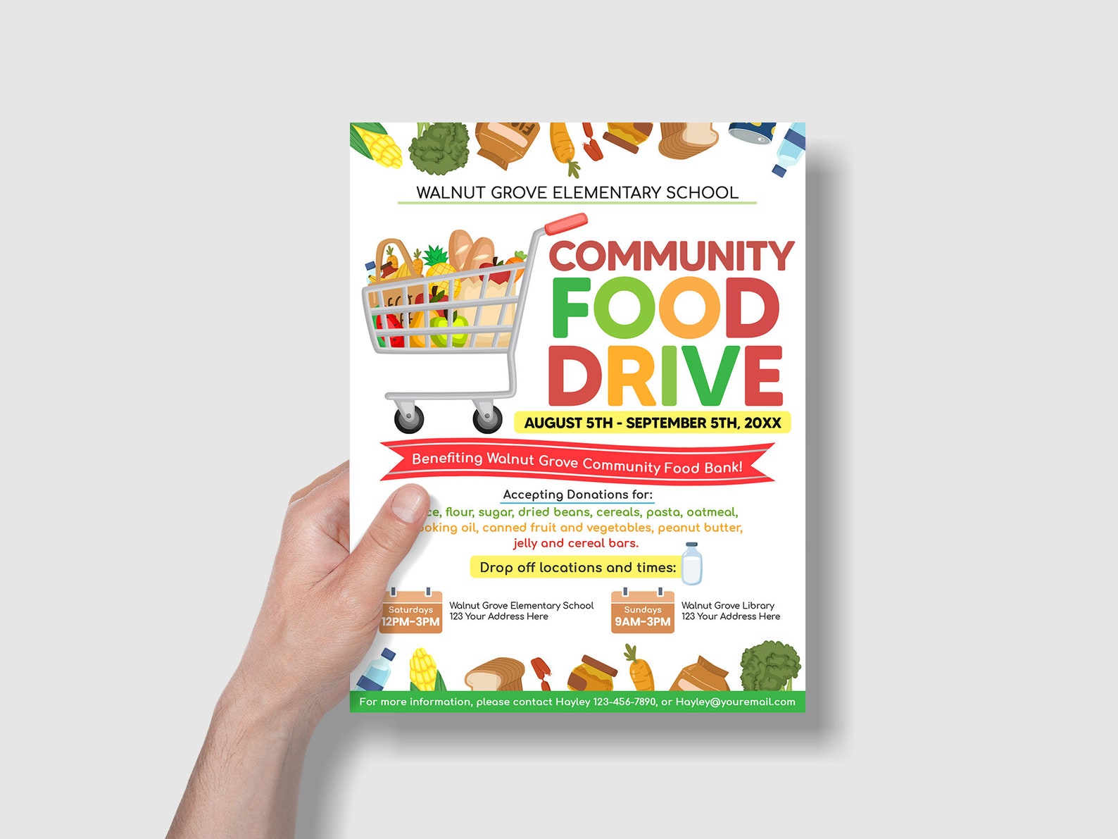 Editable Food Drive Flyer School Church Fundraiser Invite - Etsy