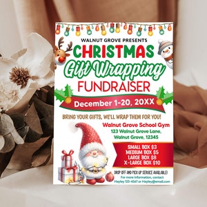 Editable Gift Wrapping Fundraiser Flyer, Christmas Gift Wrapping Event ...