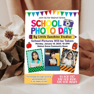 Editable School Photos Flyer, Business Photography Studio, School Pto ...