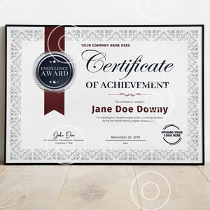 EDITABLE Certificate of Achievement Template BUNDLE, Printable Award ...