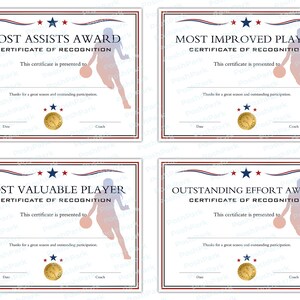 PRINTABLE Red White Blue PDF End of Season Basketball Award ...