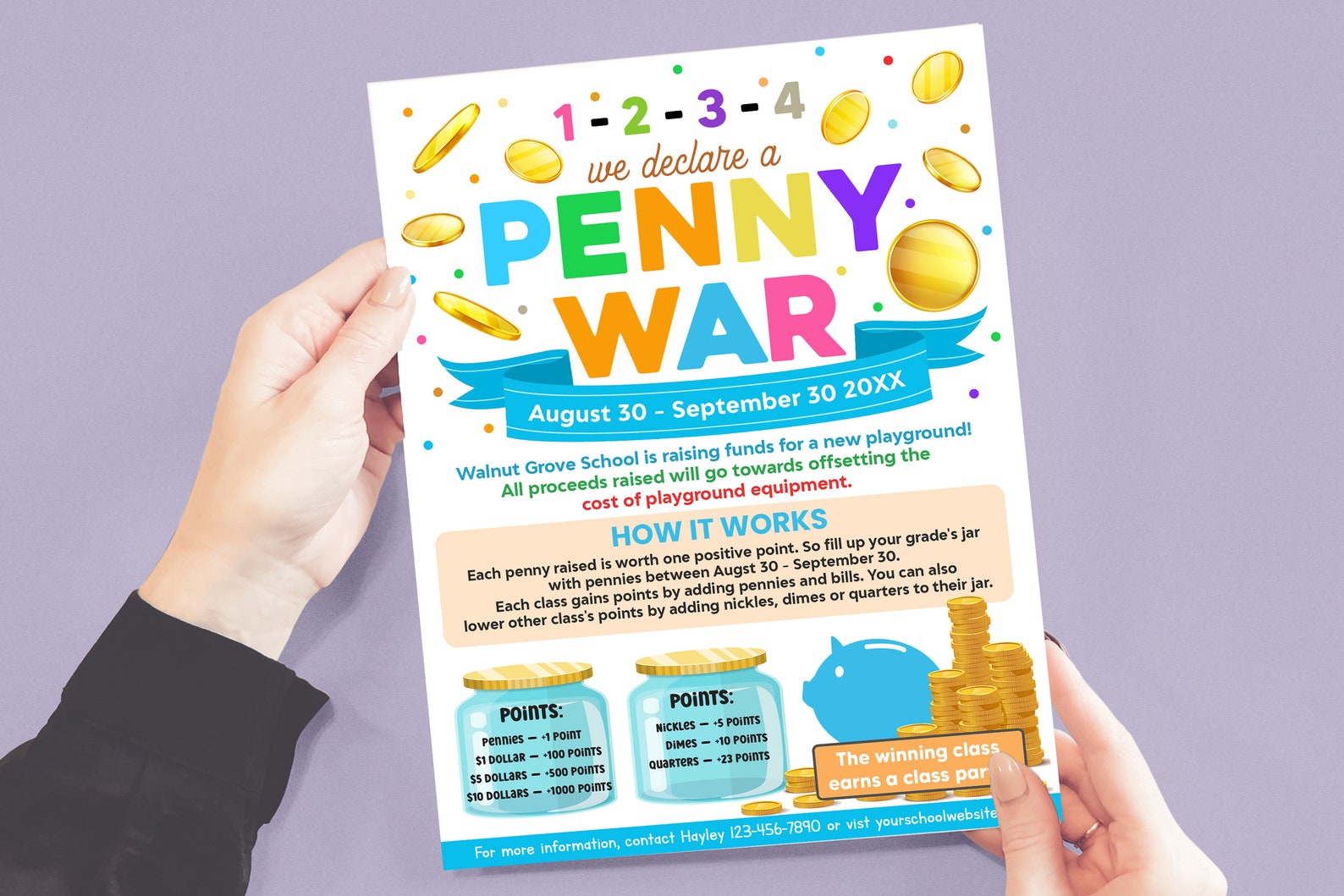 Editable Penny War Fundraiser Flyer Church Nonprofit PTO PTA - Etsy