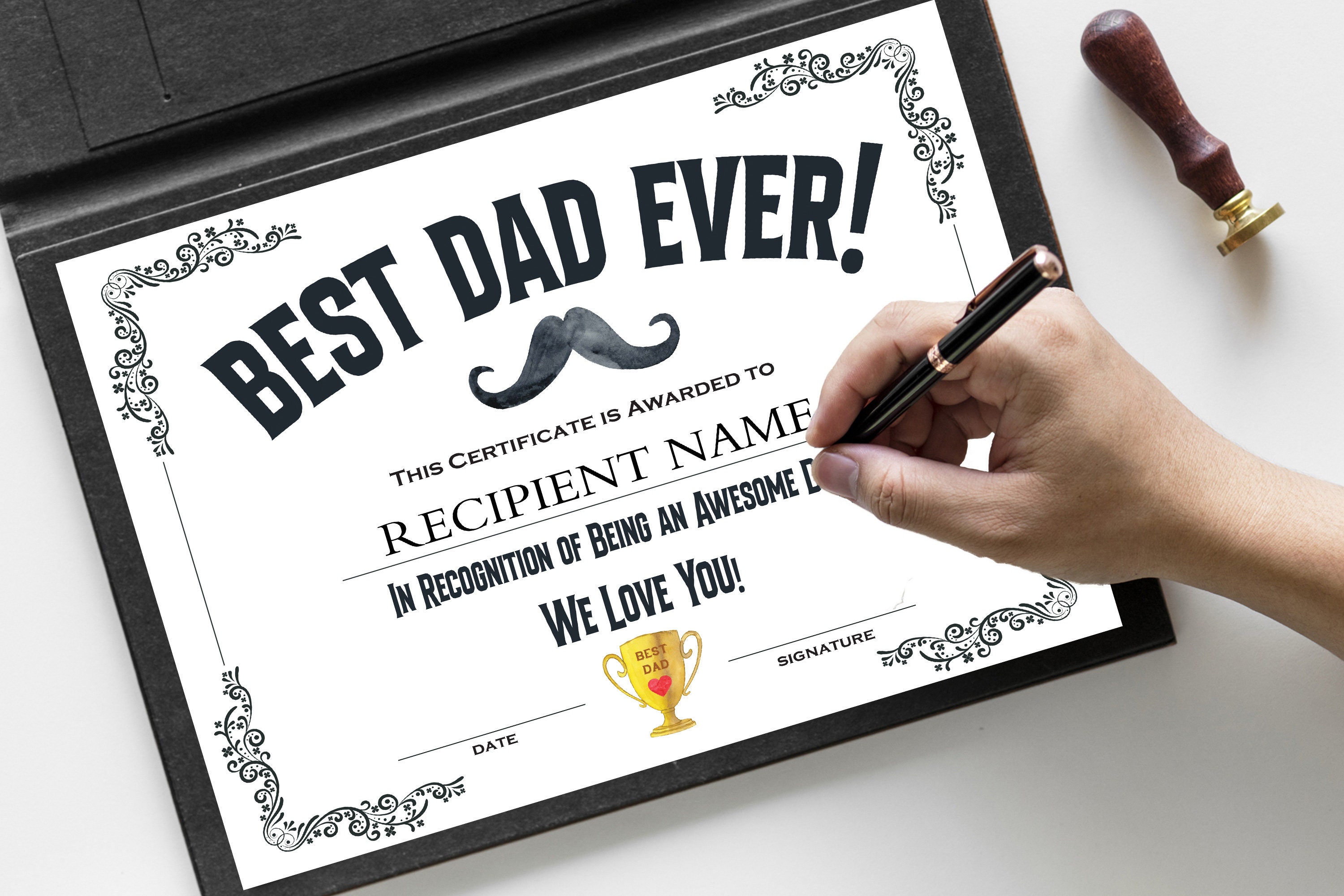 Father Certificate Best Dad Ever Certificate Award - Etsy