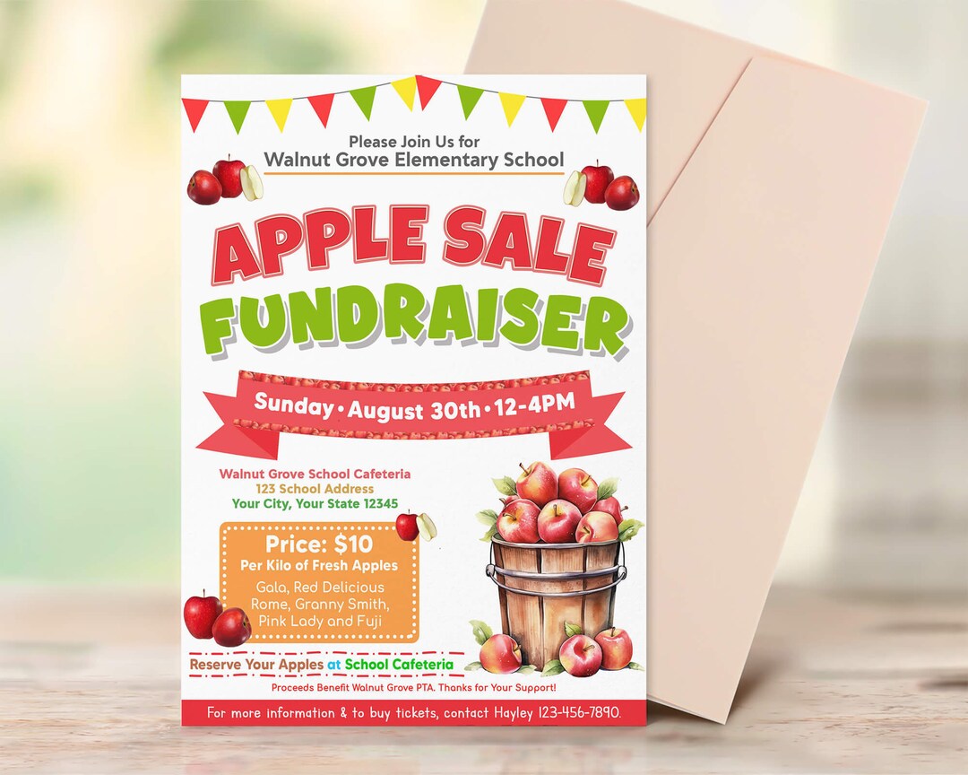 Apple Sale Fundraiser Flyer Template, Fall Harvest Sale Fundraiser ...