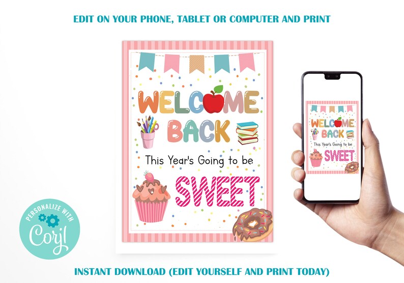 EDITABLE Back to School Welcome Sign Printable Download, Boho Welcome ...