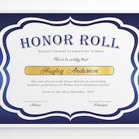 Honor Roll Powerpoint Certificates, Fillable Certificates, Academic ...