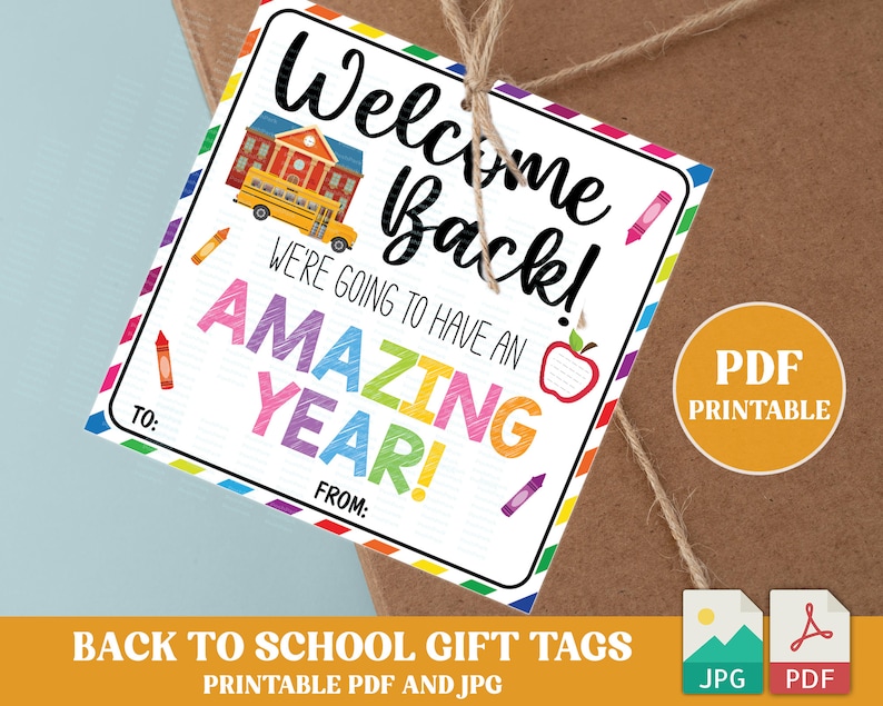 Printable Welcome Back to School Gift Tags Back to School - Etsy
