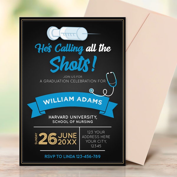 Male Nurse Graduation Invitation - Etsy