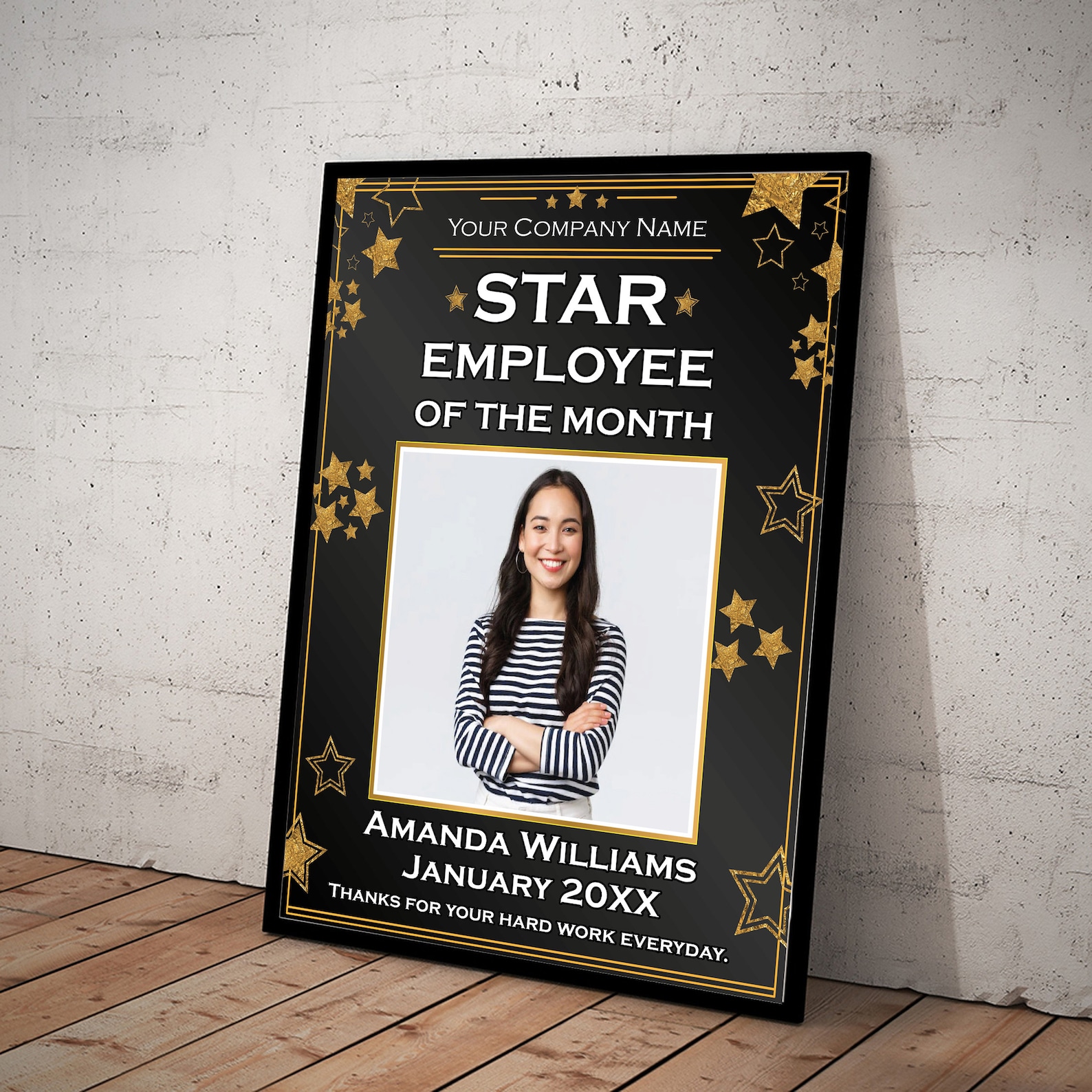 EDITABLE Star Employee of the Month Template Staff Employee - Etsy