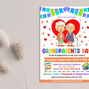 Grandparents Day Flyer Invite Template, PTA PTO Flyer School Fundraiser ...