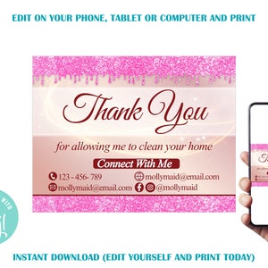 Cleaning Business Thank You Card Template | Printable Cleaning Service ...