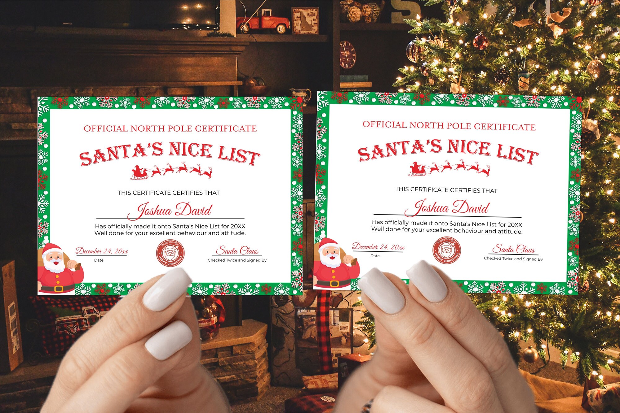 Nice List Certificate Printable, Custom Mini Santa Claus Letter ...