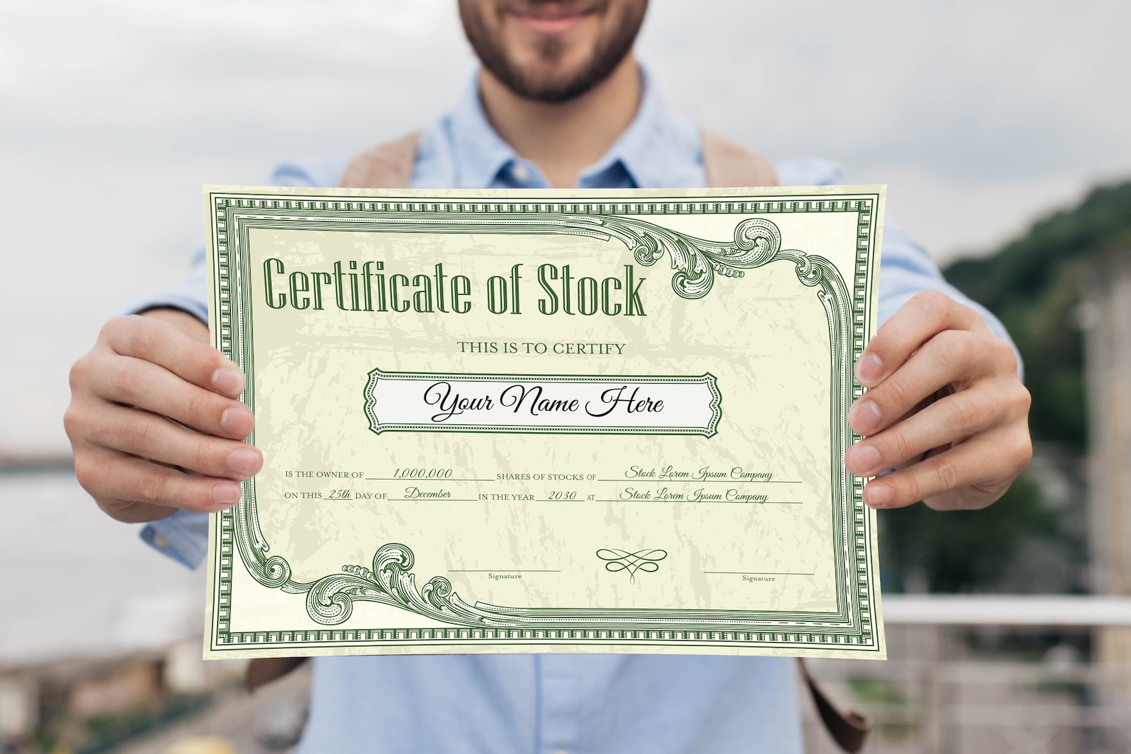 EDITABLE Stock Certificate, DIY Certificate of Stock Template, Vintage ...