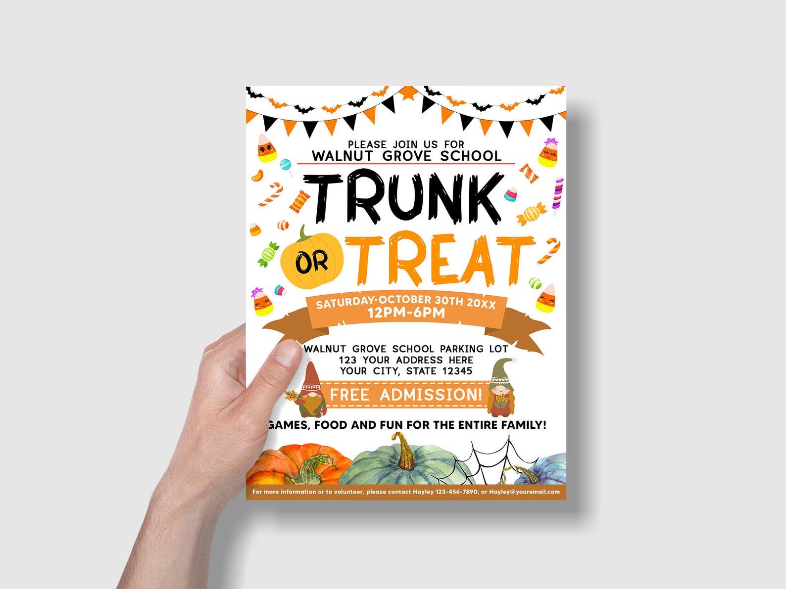 Editable Trunk or Treat Invite, School Neighborhood Church Trunk or ...