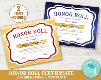 Superior Honor Roll Certificate - Etsy