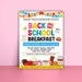 EDITABLE Back to School Breakfast Flyer Template, PTO PTA Fundraiser ...
