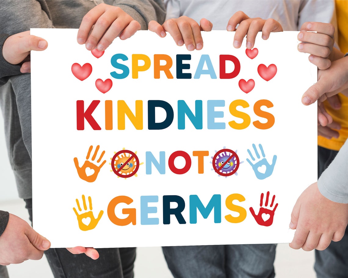 Printable Spread Kindness Not Germs Poster, PDF School Health Safety ...