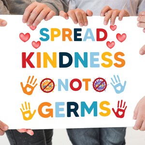 Printable Spread Kindness Not Germs Poster, PDF School Health Safety ...